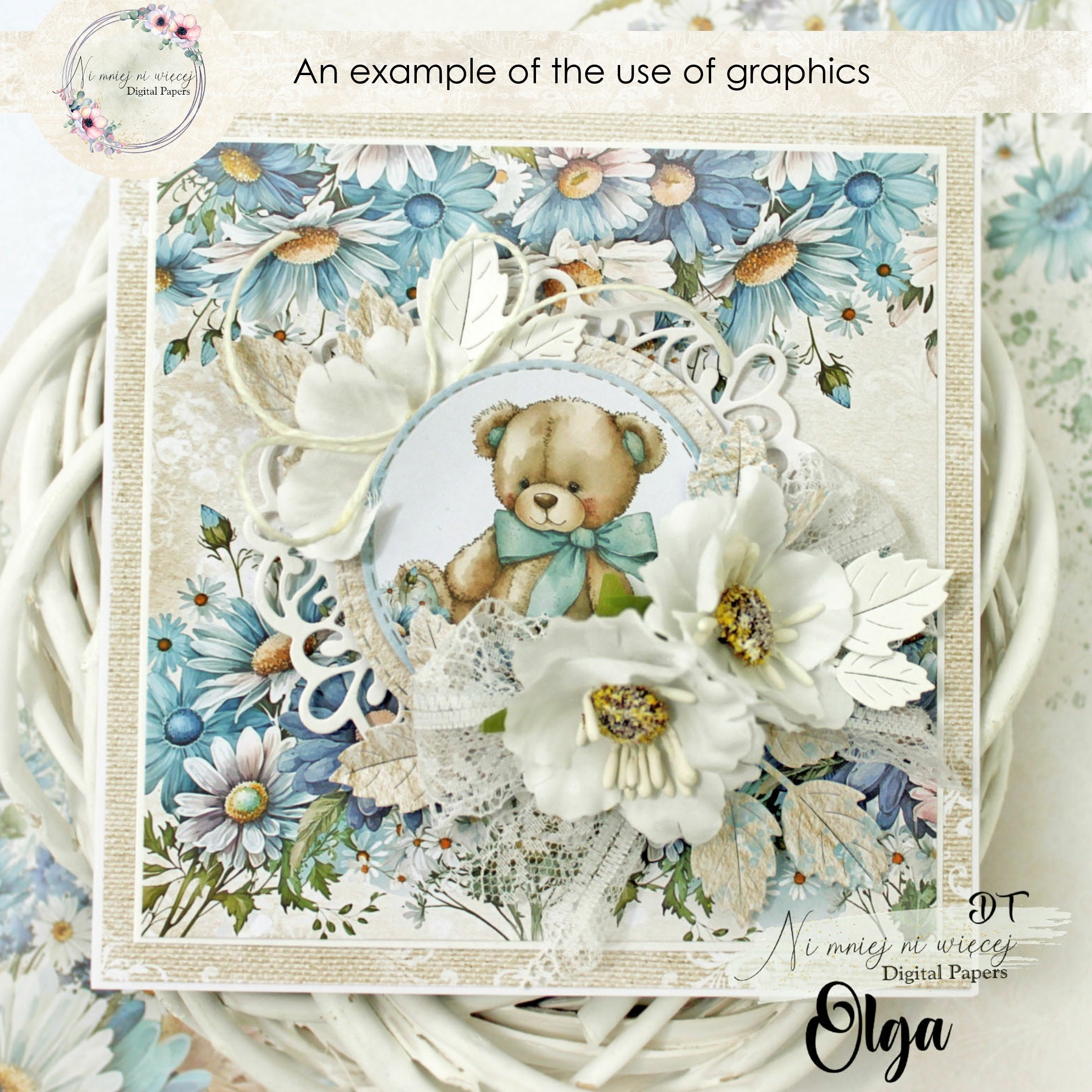 A4 Sweet Bears 2 Collection, Printable Digital Papers With Teddy Bears ...