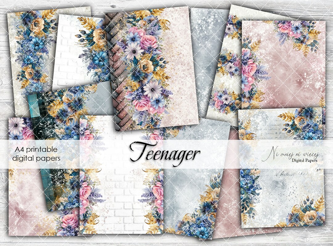 A4 Teenager Digital Paper Collection Teens Digital Papers - Etsy