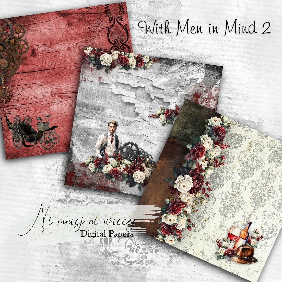 With Men in Mind Collection Printable Digital Papers JPEG - Etsy
