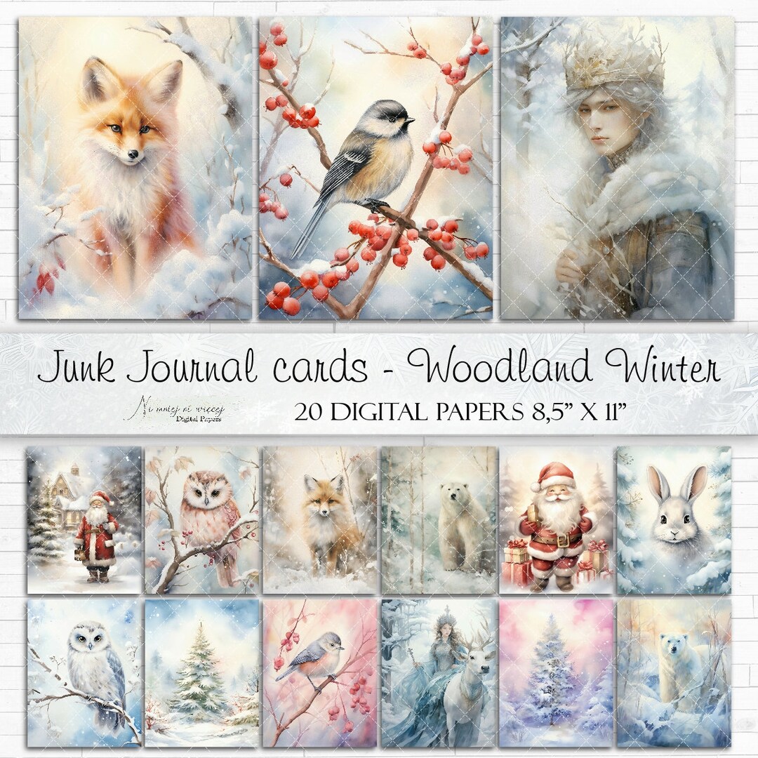 Woodland 8,5' X 11' Digital Papers Collection, Holiday Scrapbook Papers ...