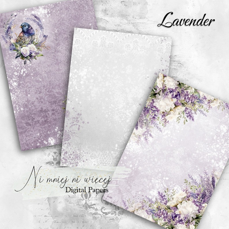 A4 Lavender Collection Printable Digital Papers JPEG - Etsy Australia