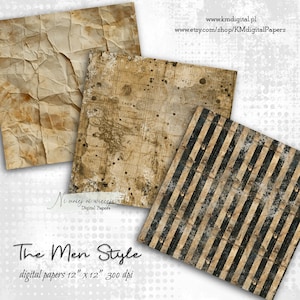 The Men Style Collection, Printable Digital Papers, JPEG Paper Pack ...