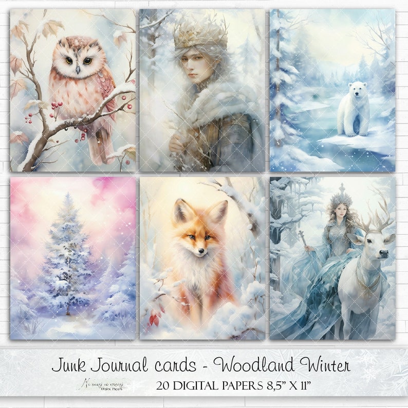 Woodland 8,5' X 11' Digital Papers Collection, Holiday Scrapbook Papers ...