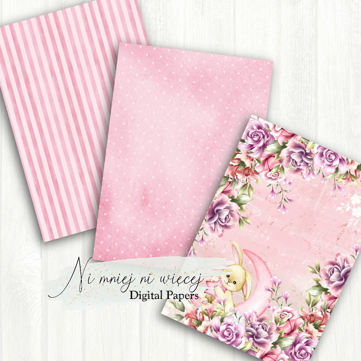 A4 Little Lady Collection Printable Digital Papers With - Etsy