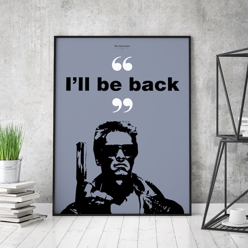 The Terminator Movie Quote Poster Digital Download Wall Art Print ...