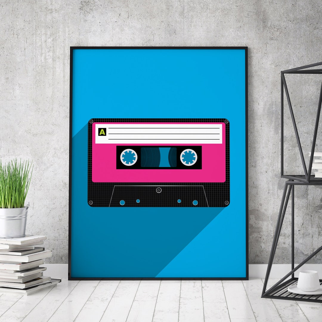 Retro Cassette Tape Poster | Retro Wall Art | Vintage Decor | 80s Print ...