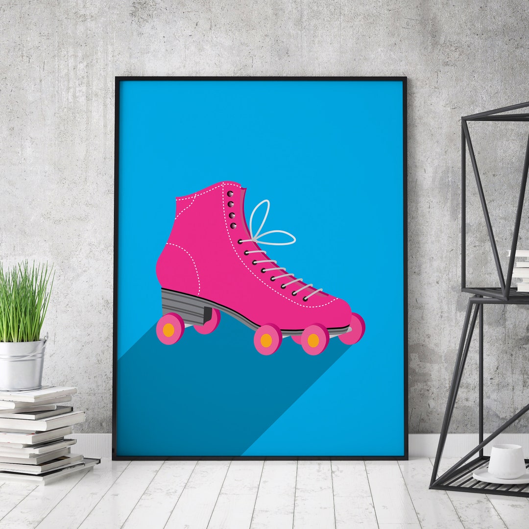 Retro Roller Skates Poster | Retro Wall Art | Vintage Decor | 80s Print ...