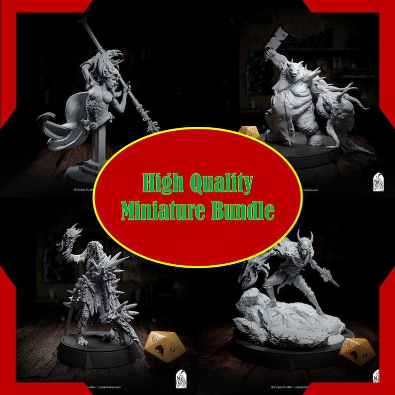 DND Miniatures Pack 6 3D Printable Files STL Files Ready - Etsy