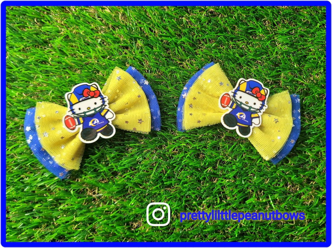 LA Rams Hello Kitty Star Sparkle Piggie Bows - Etsy