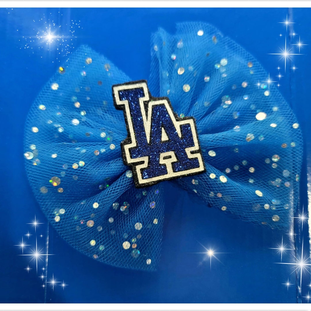 Dodgers LA Sparkle Bow - Etsy