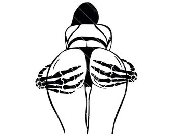 Skeleton Booty Svg, Butt Svg, Halloween Svg, Skeleton Hip Svg, Adult Svg, Cricut, Silhouette ...