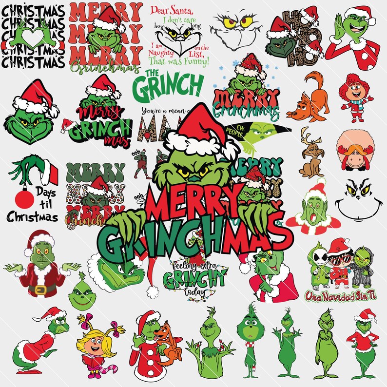 40+ Files the Grnich Png Bundle, Merry Grnichmas Png, Retro Grinc Png ...