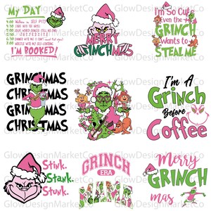 100+ Pink Grinch, Christmas PNG Bundle, Christmas Gifts, Christmas Png ...