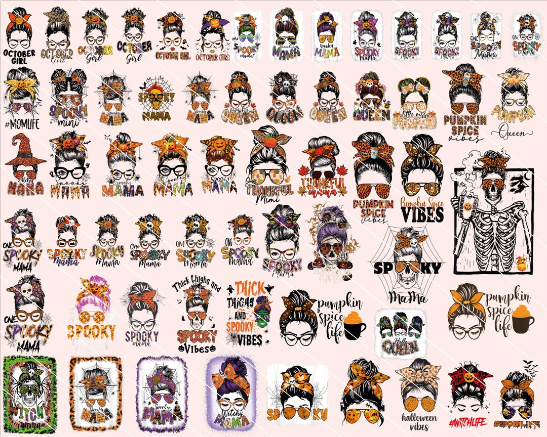 50+ Retro Halloween Mama Bundle PNG, Retro Halloween PNG, Groovy ...