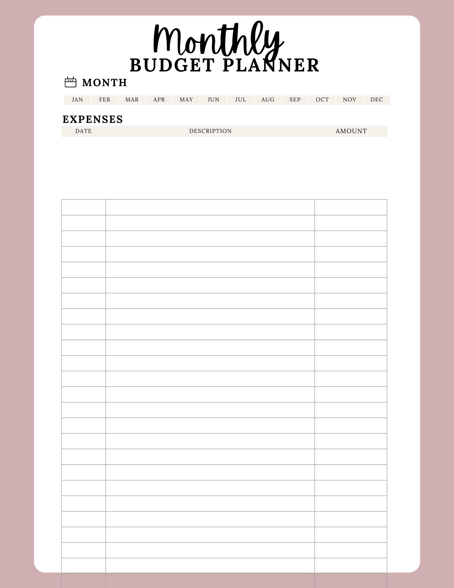 Monthly Budget Planner - Etsy