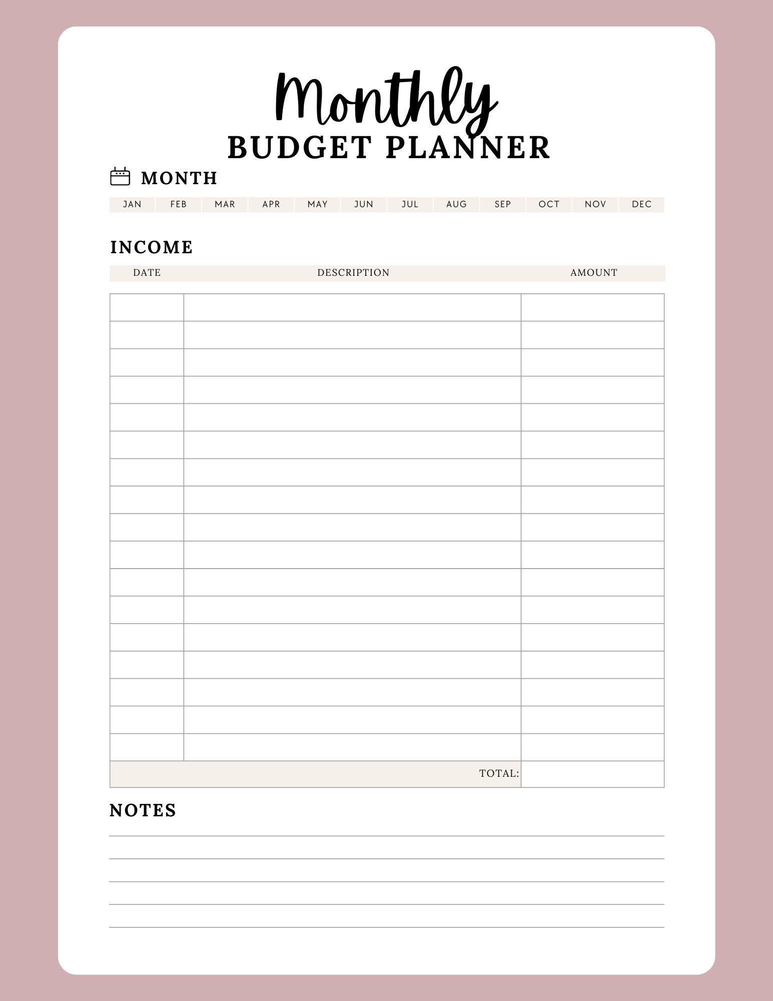 Monthly Budget Planner - Etsy