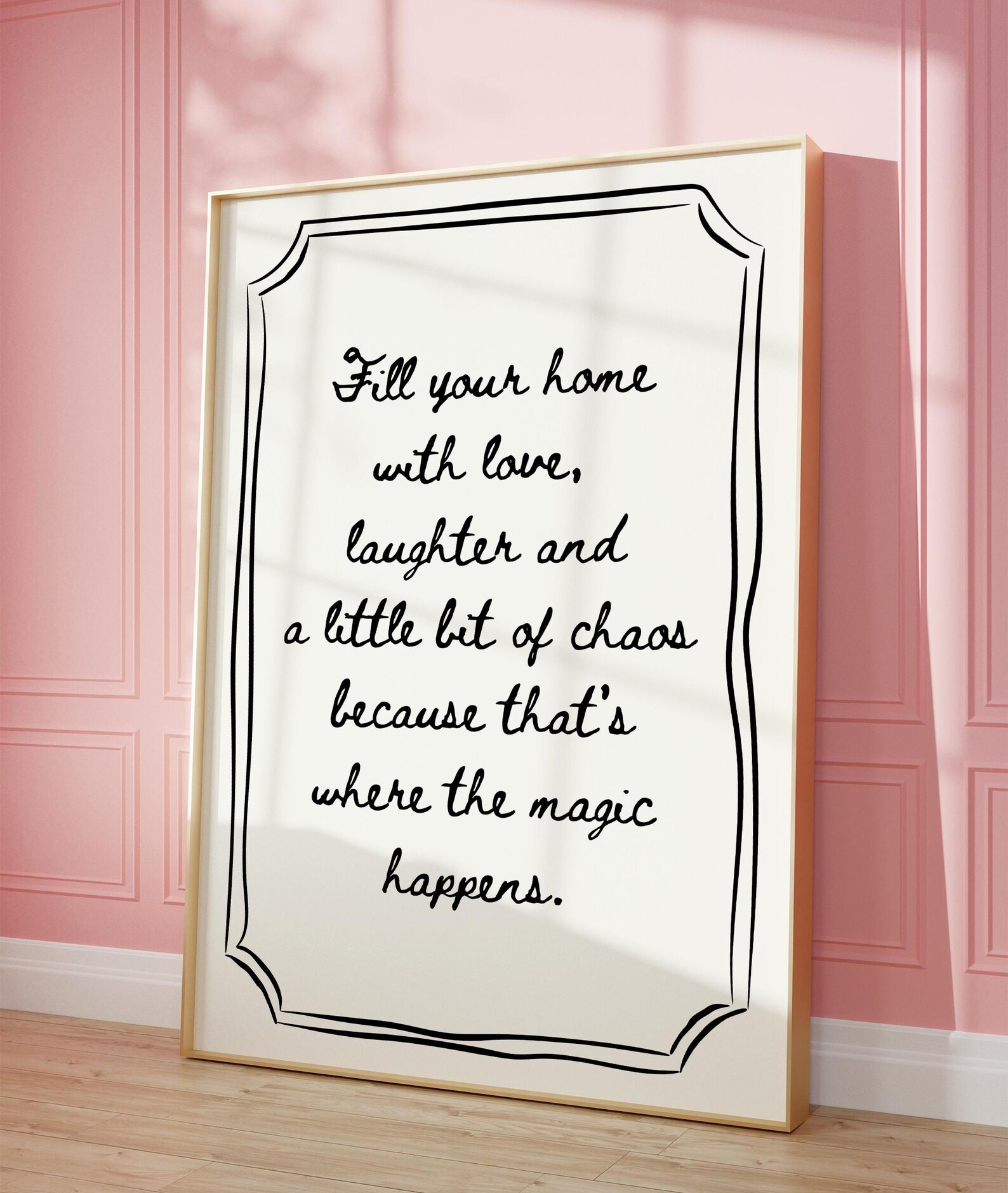 Fill Your Home With Love Print, Cute Home Quote Poster, Living Room ...
