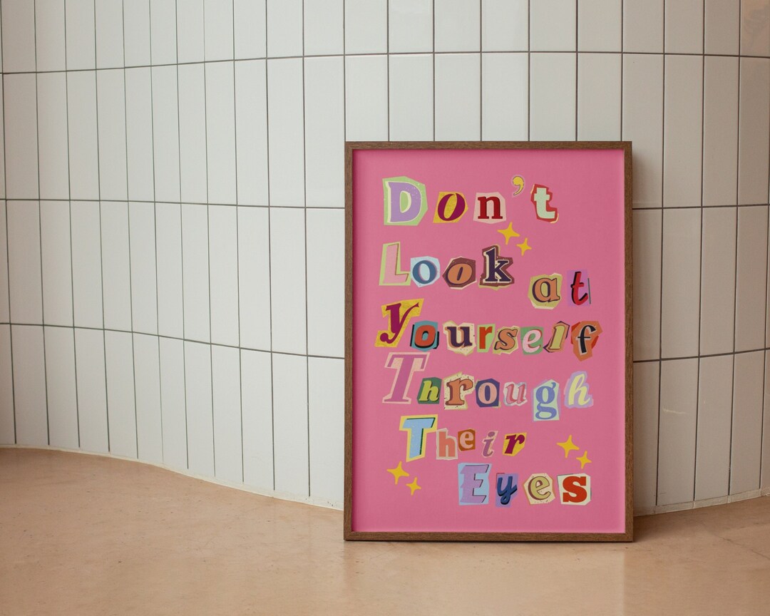 Magazine Letter Scrapbook Poster, Colorful Girly Wall Art, Preppy ...