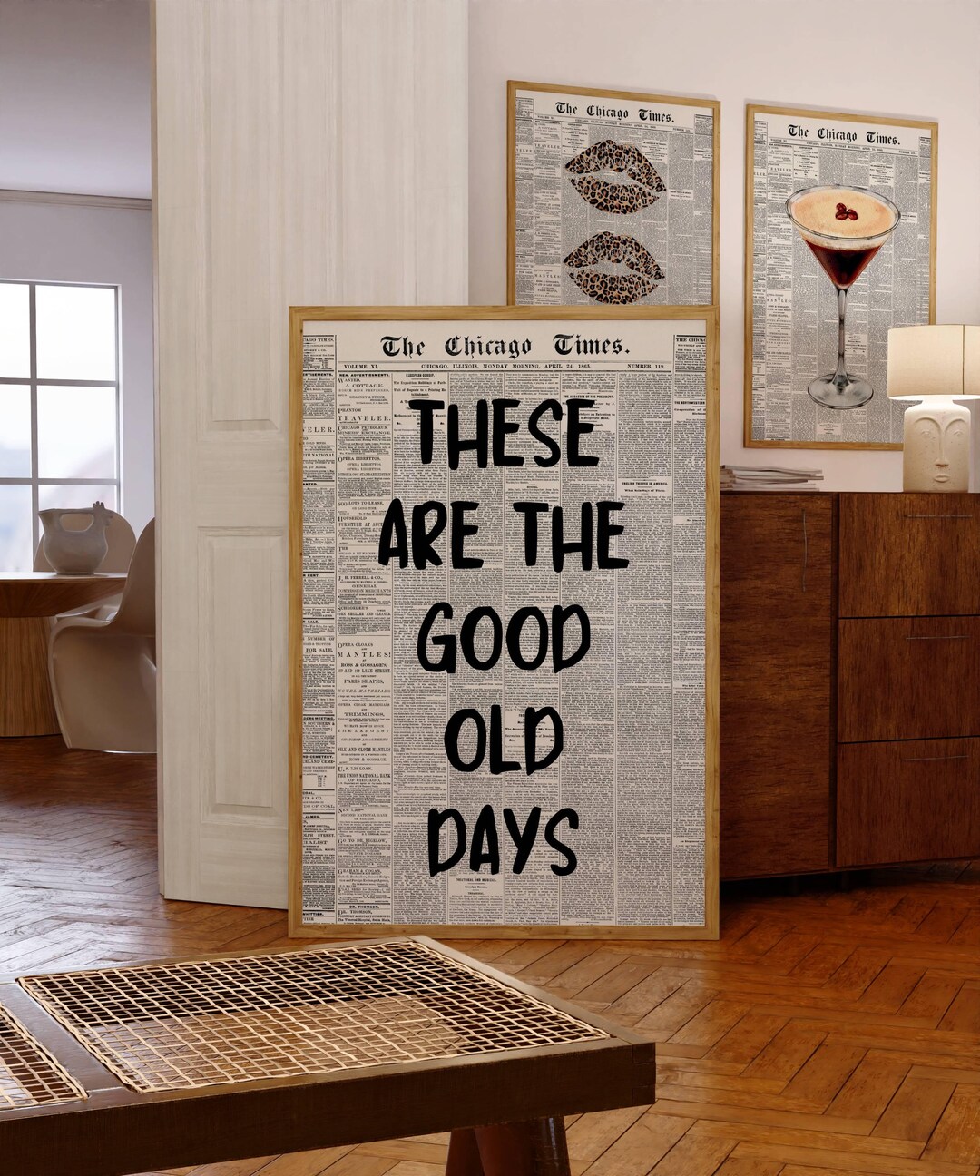 These Are the Good Old Days Retro Newspaper Print, Trendy Wall Art ...