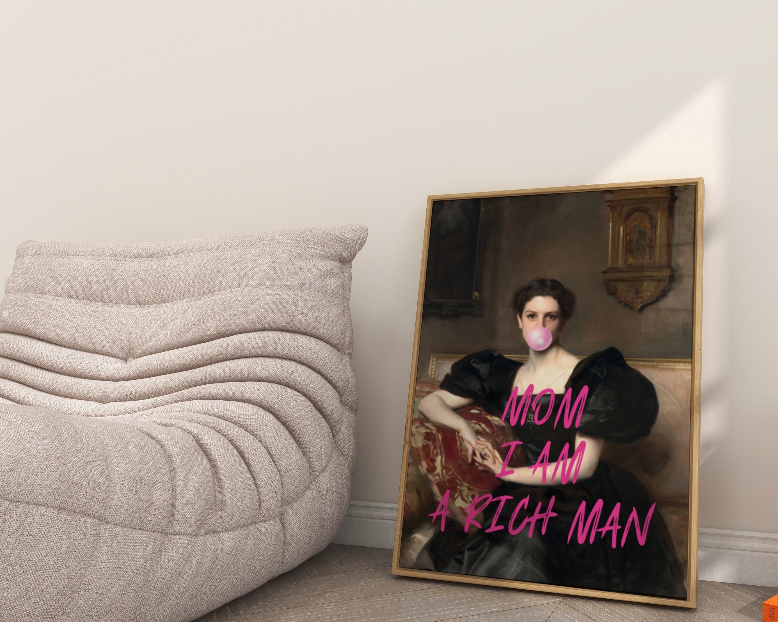 Mom I Am A Rich Man Poster, Altered Art Print, Eclectic Decor, Feminist ...