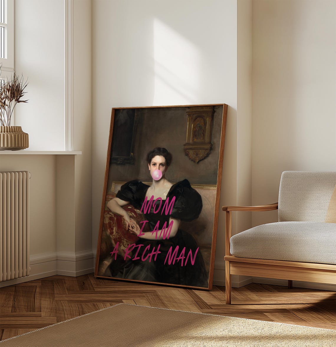 Mom I Am A Rich Man Poster, Altered Art Print, Eclectic Decor, Feminist ...