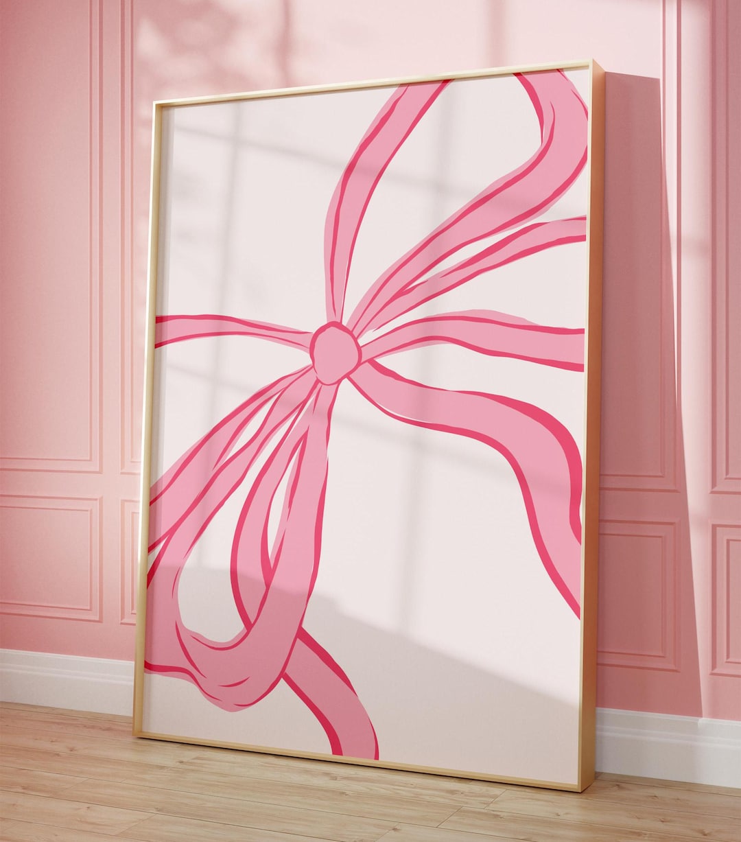 Trendy Pink Bow Wall Art, Preppy Poster, College Apartment Decor ...