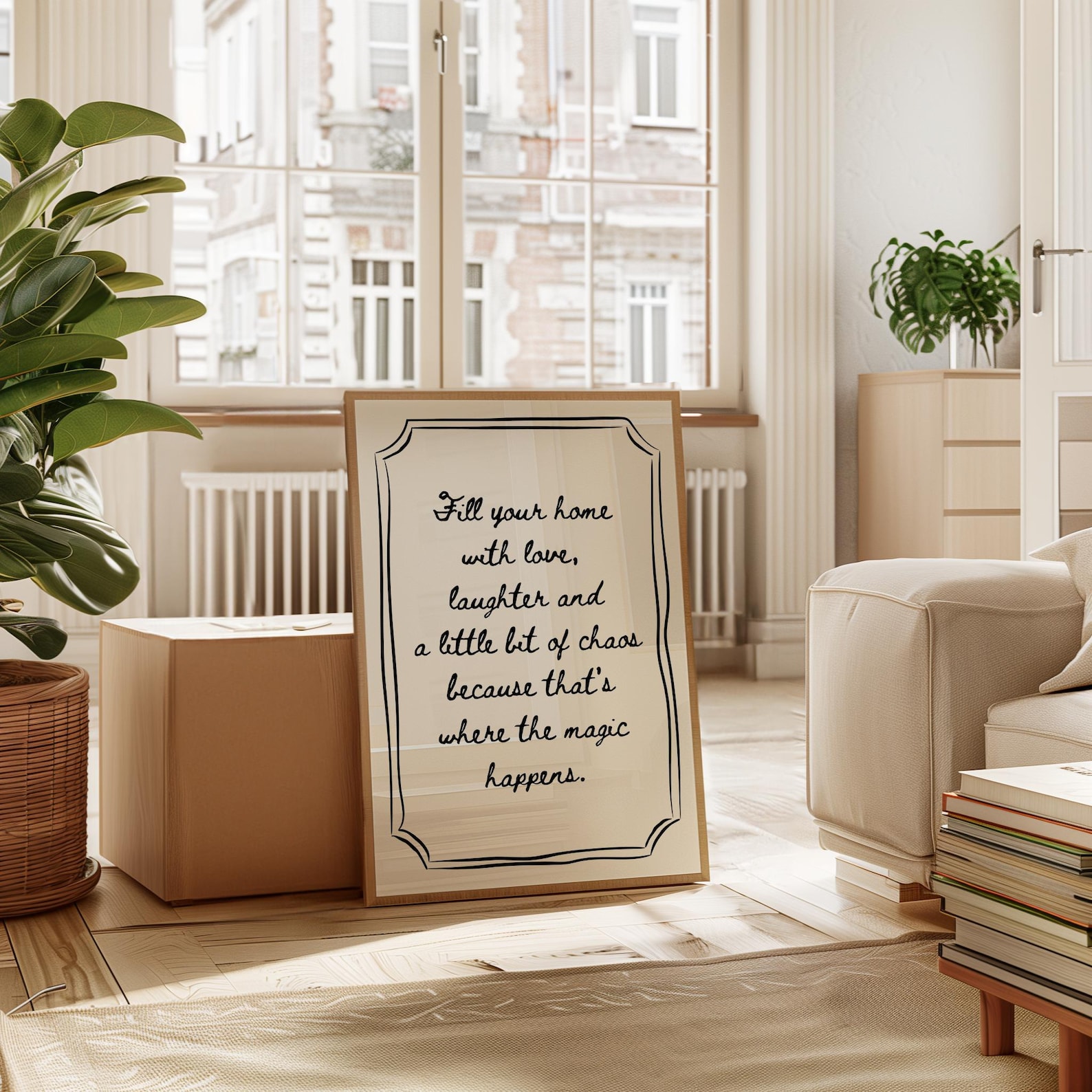Fill Your Home With Love Print, Cute Home Quote Poster, Living Room ...