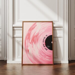 Pink Vinyl Record Wall Art, Retro Maximalist Eclectic Decor, Vinyl ...