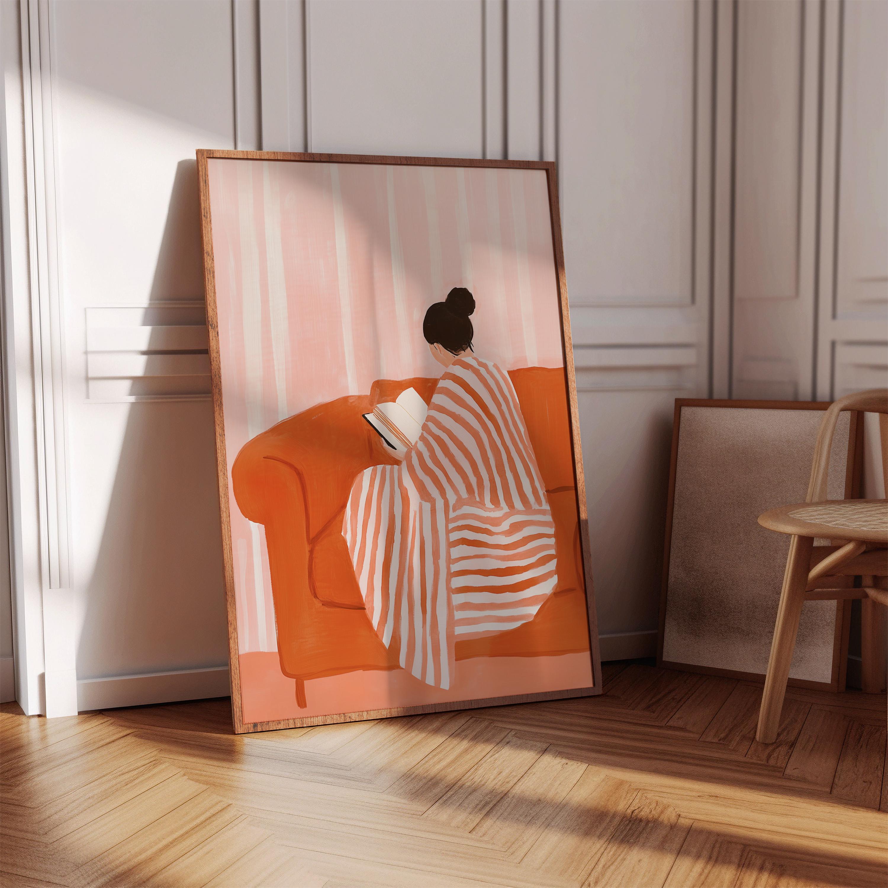 Woman Reading Wall Art Abstract Woman Print Book Lover Wall Art Trendy ...