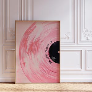 Pink Vinyl Record Wall Art, Retro Maximalist Eclectic Decor, Vinyl ...