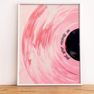 Pink Vinyl Record Wall Art, Retro Maximalist Eclectic Decor, Vinyl ...