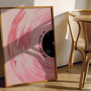 Pink Vinyl Record Wall Art, Retro Maximalist Eclectic Decor, Vinyl ...