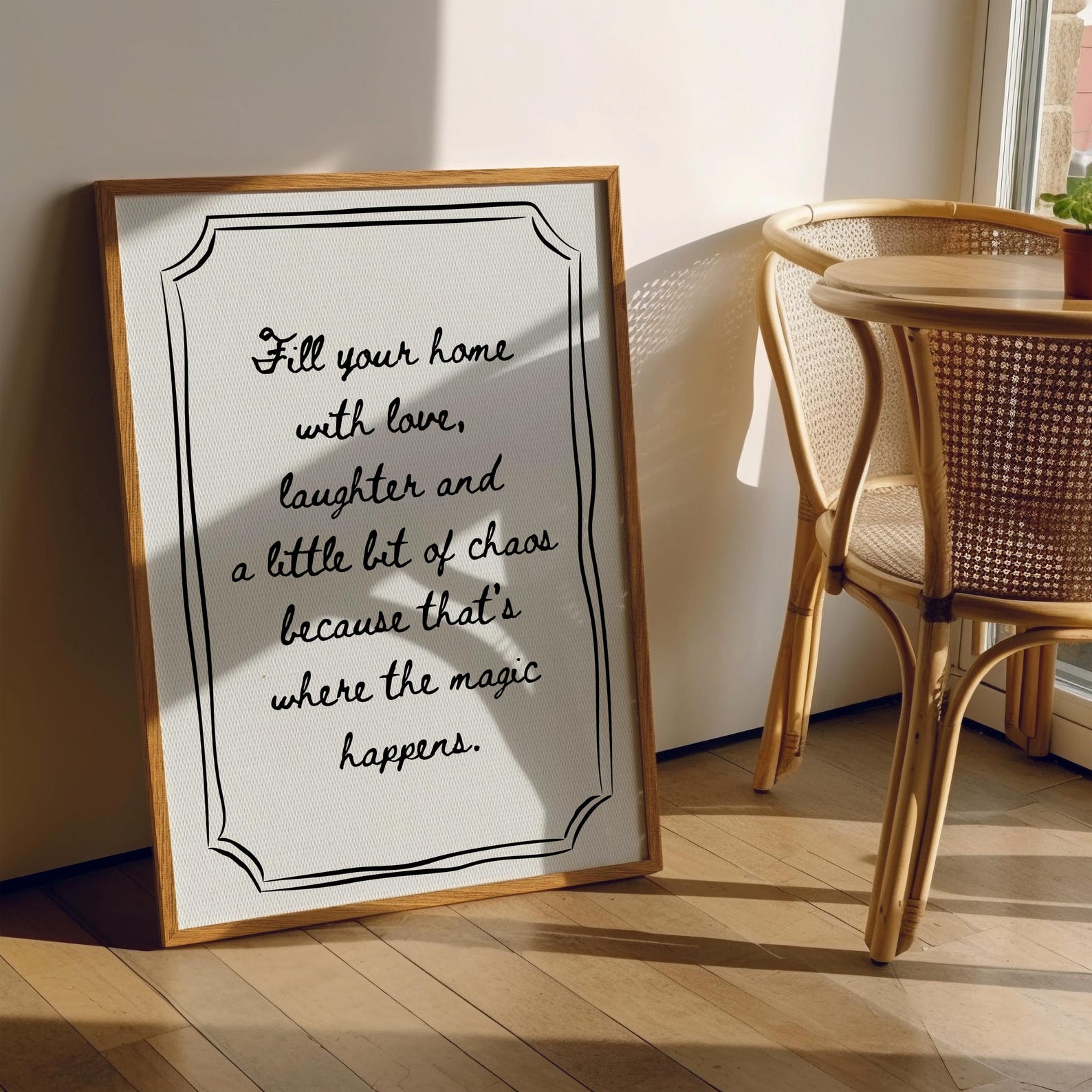 Fill Your Home With Love Print, Cute Home Quote Poster, Living Room ...