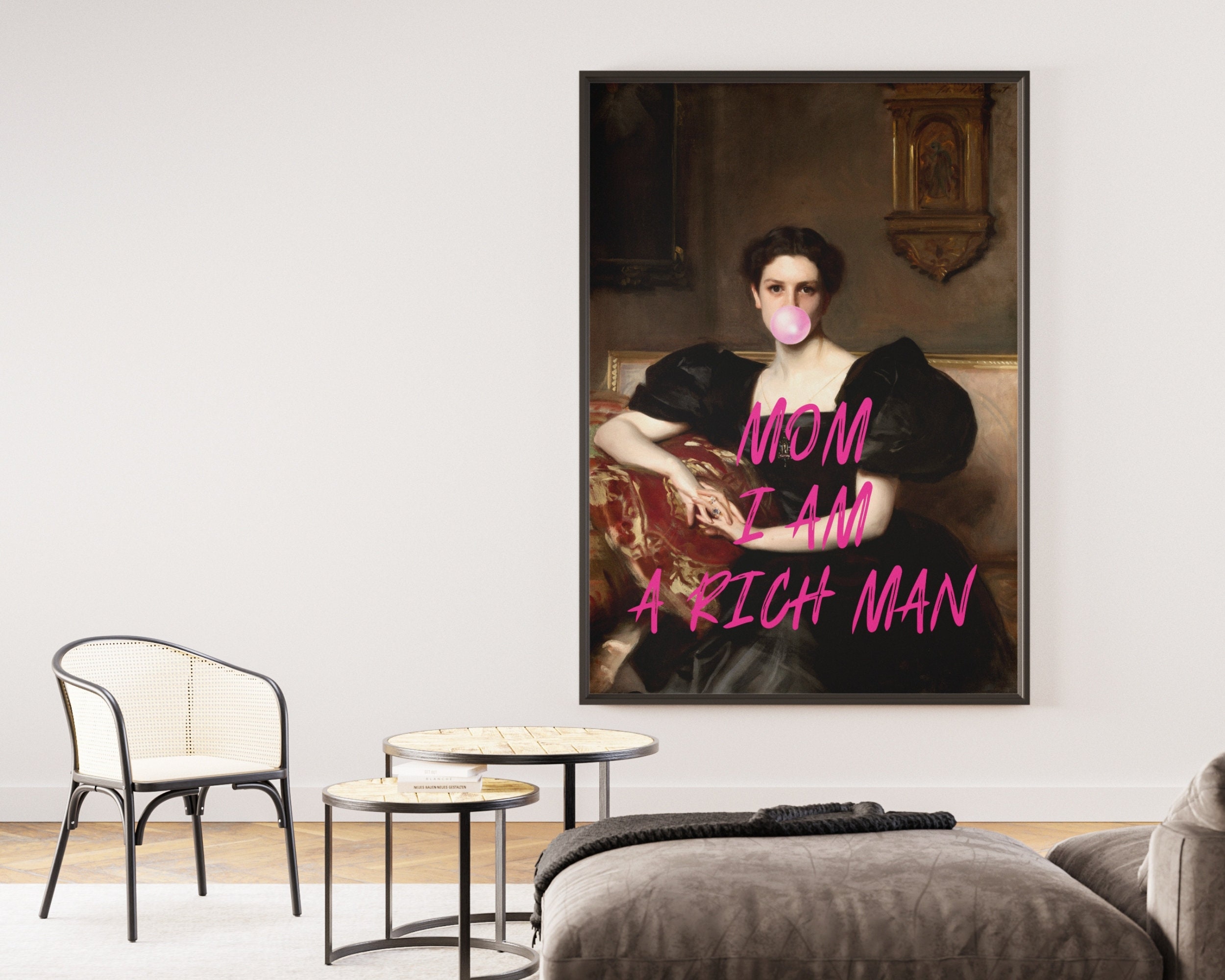 Mom I Am A Rich Man Poster, Altered Art Print, Eclectic Decor, Feminist ...