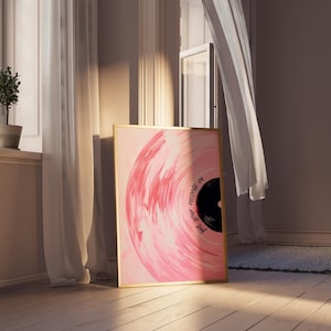 Pink Vinyl Record Wall Art, Retro Maximalist Eclectic Decor, Vinyl ...