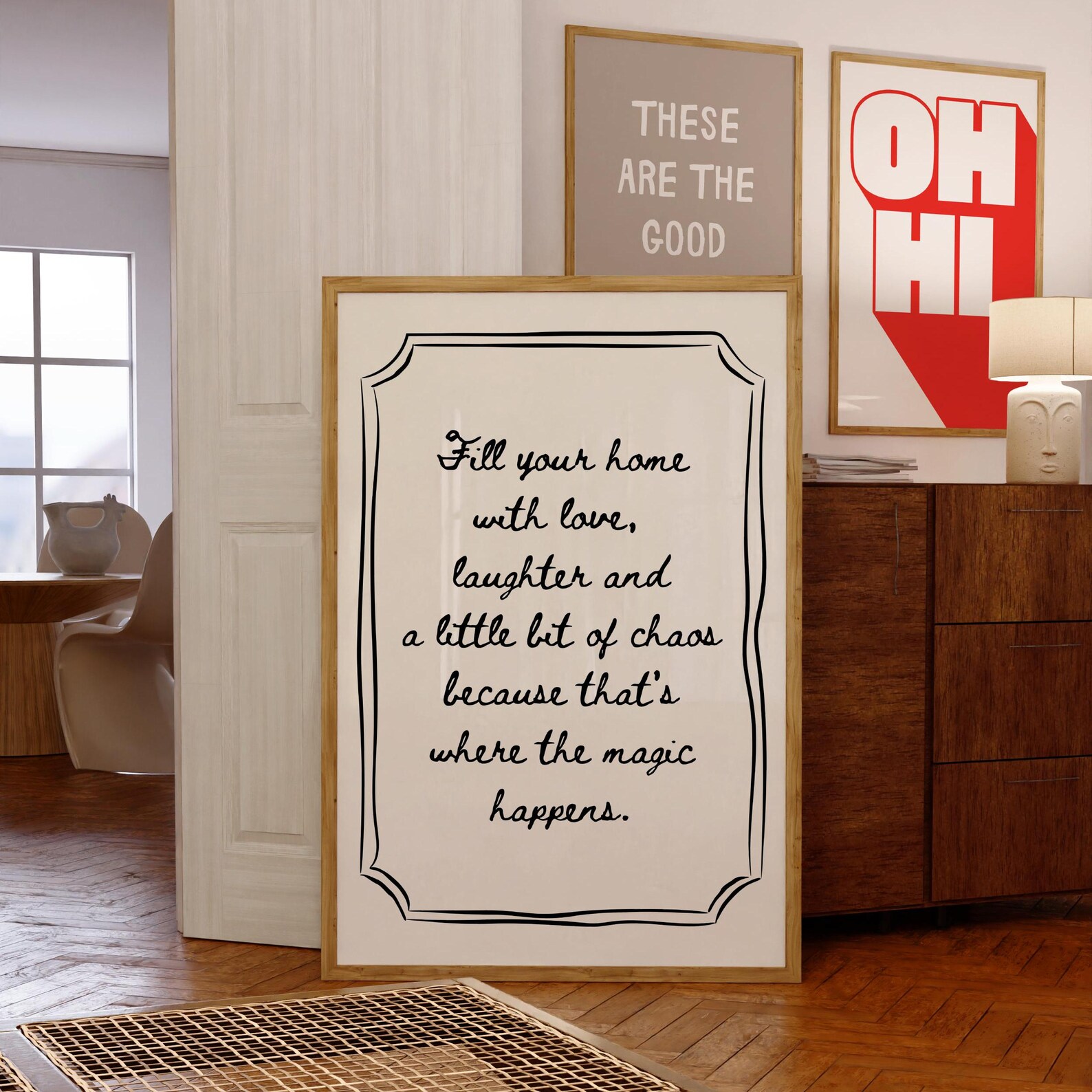 Fill Your Home With Love Print, Cute Home Quote Poster, Living Room ...