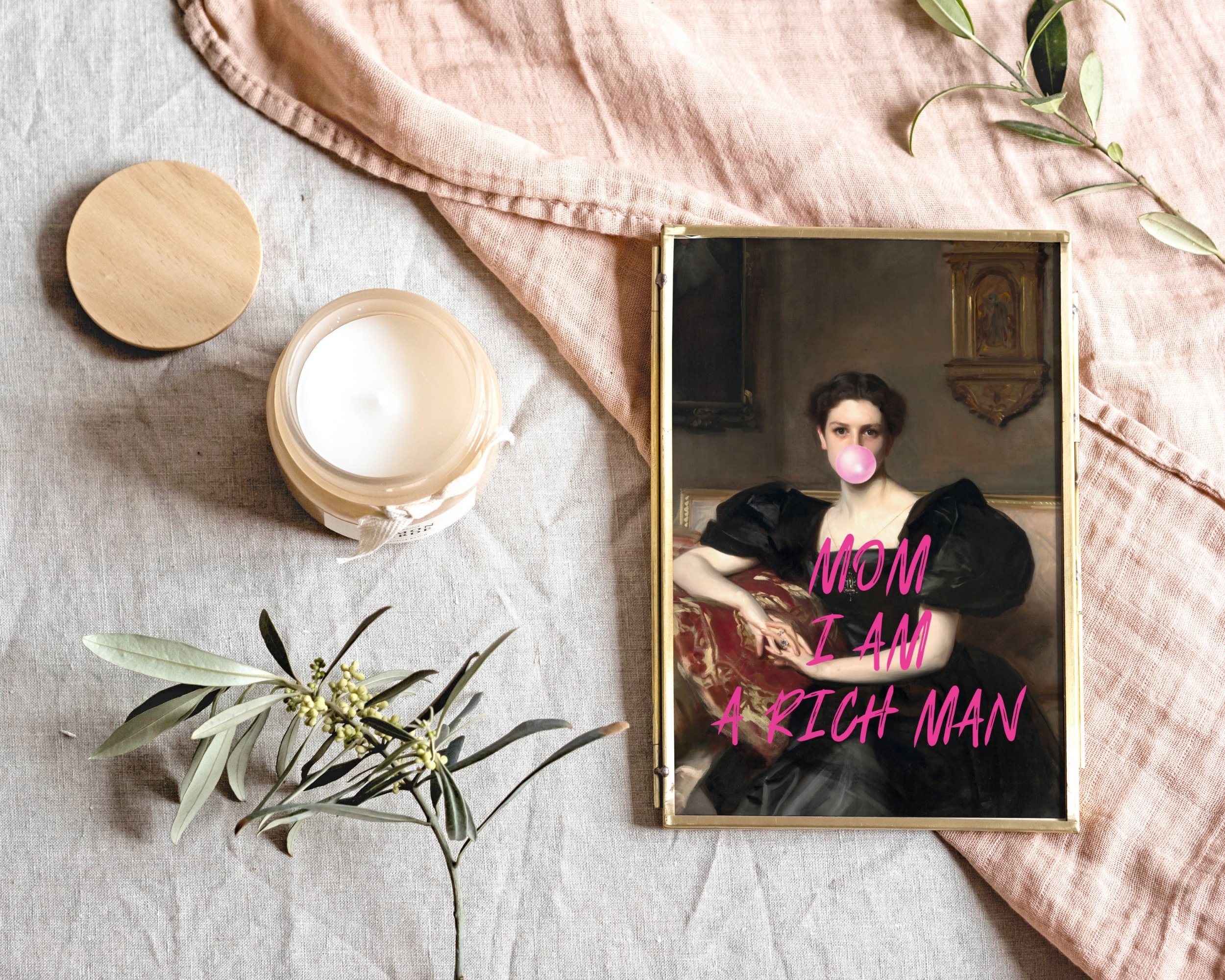 Mom I Am A Rich Man Poster, Altered Art Print, Eclectic Decor, Feminist ...