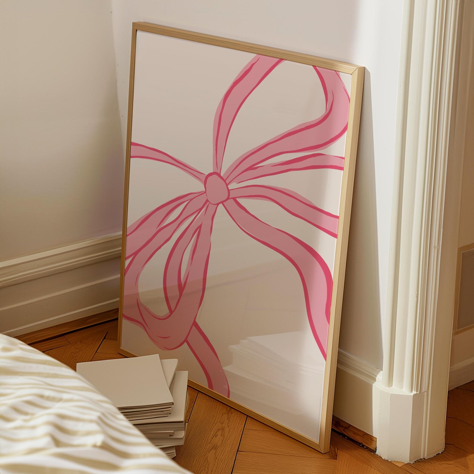 Trendy Pink Bow Wall Art, Preppy Poster, College Apartment Decor ...