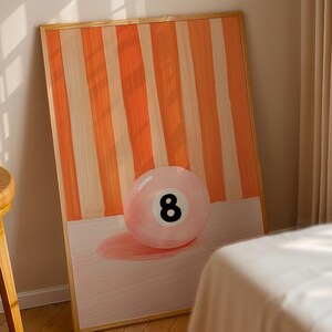 8 Ball Painting Print Bright Pastel Pink Girly Poster Trendy Wall Art ...