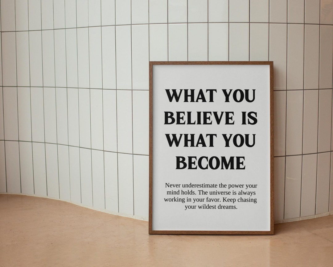 Inspirational & Motivational Typography Wall Art, Positive Affirmation ...