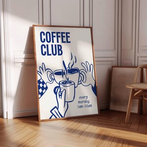 Coffee Club Print, Trendy Kitchen Wall Art (digital Download) - Etsy