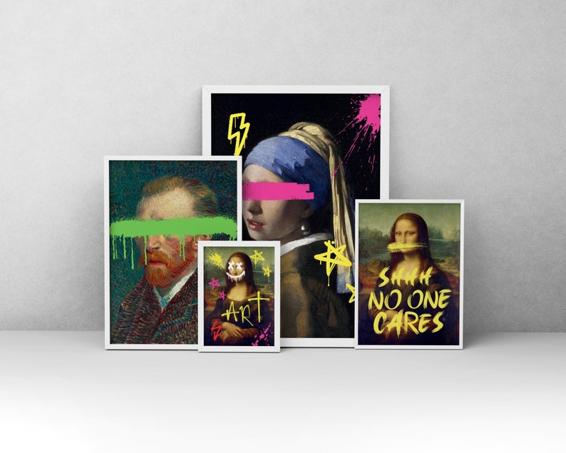 Mona Lisa Reproduction Print, Funny Altered Art, Eclectic Wall Art ...