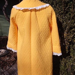 Vintage Yellow Quilted House Coat - Etsy