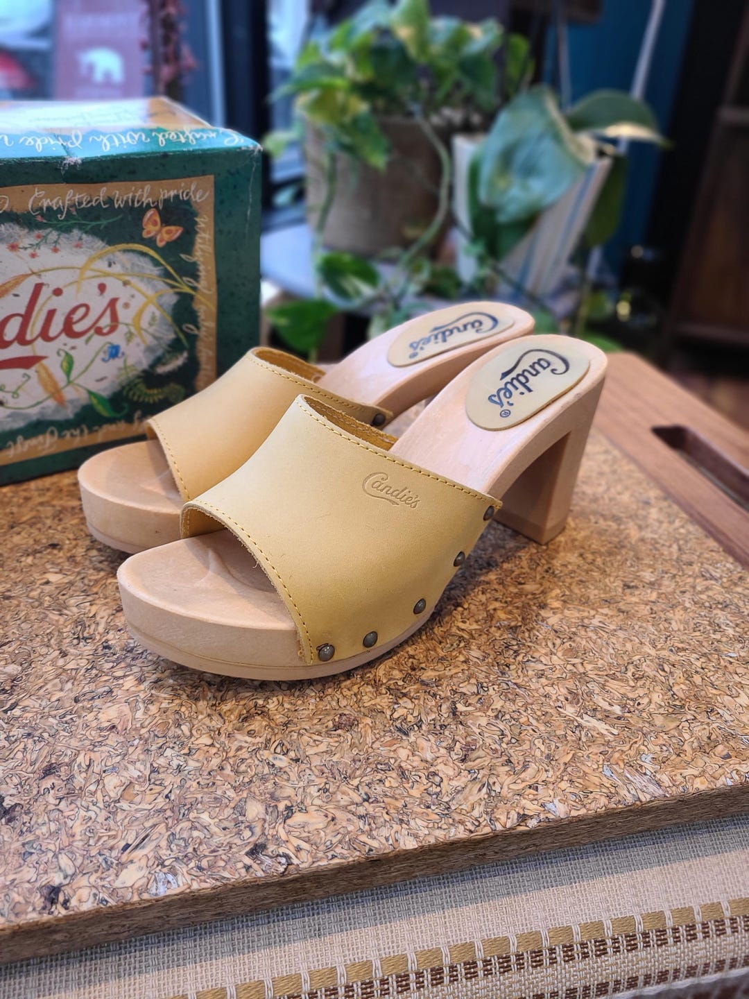 Vintage Candies Yellow Summer Mule Sandals - Etsy