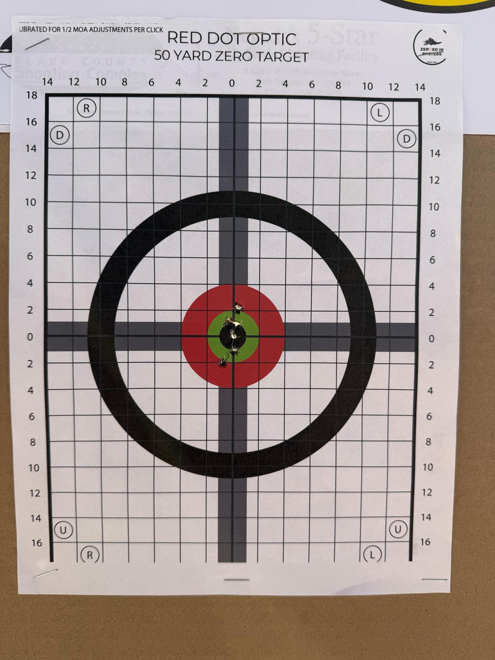 Printable 25 Yard Zeroing Targets 50 100 200 300 Yard Adjusted Zero