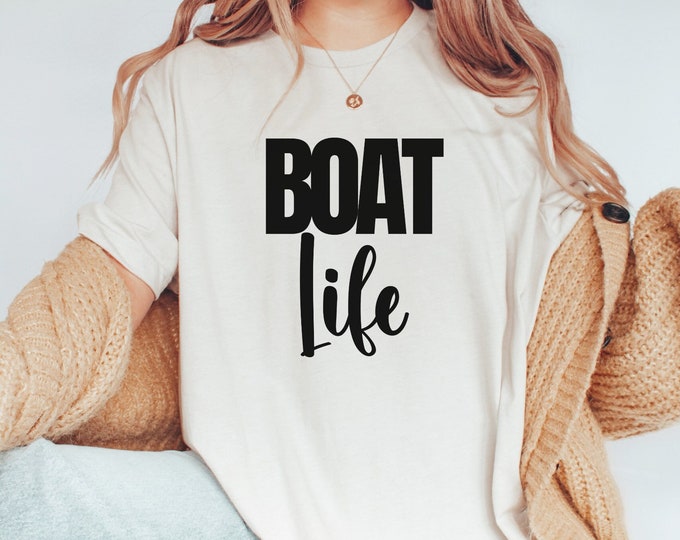 Boat Icon Shirt, Cute Boat Tee Shirt, Boat Design Tee Top, Sailing Boat Lover T-shirt, Boat Cute ...