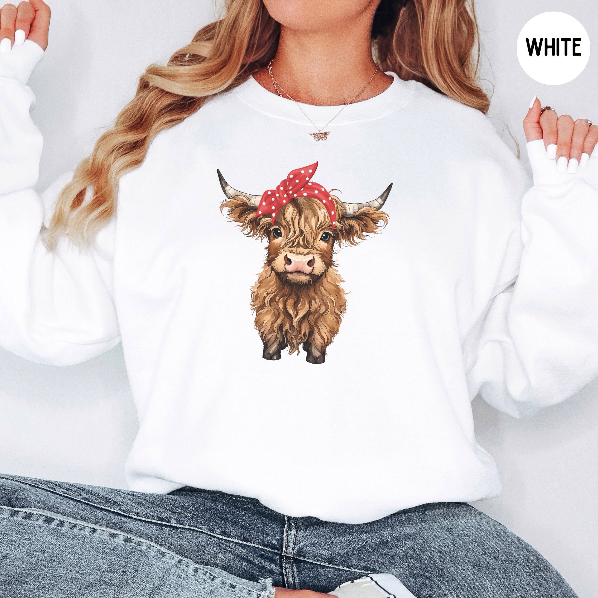 Baby Highland Cow Sweatshirt, Cow Sweatshirt, Farmer Gifts, Baby ...