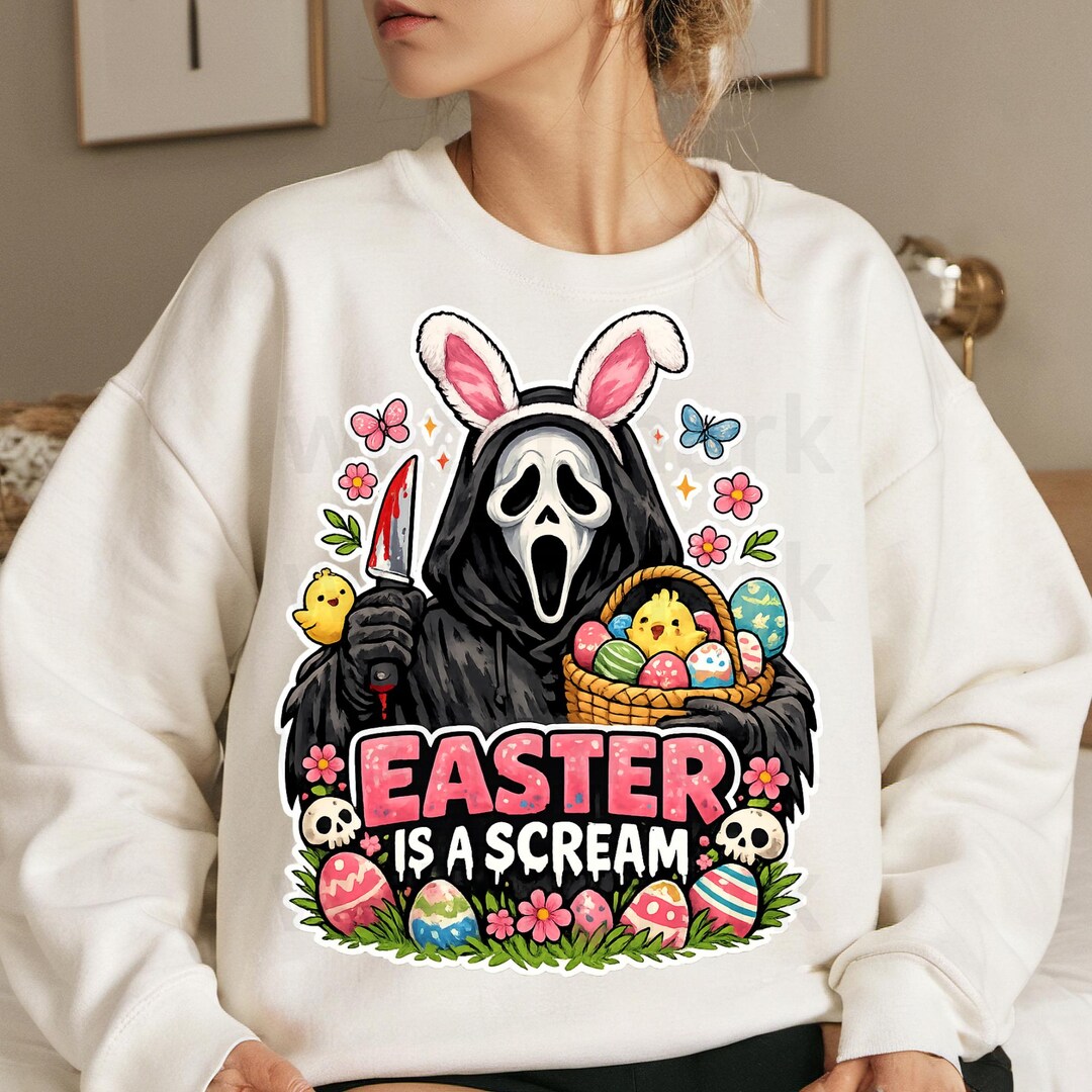 Spooky Easter PNG | Easter is A Scream Horror Bunny Design | Funny ...