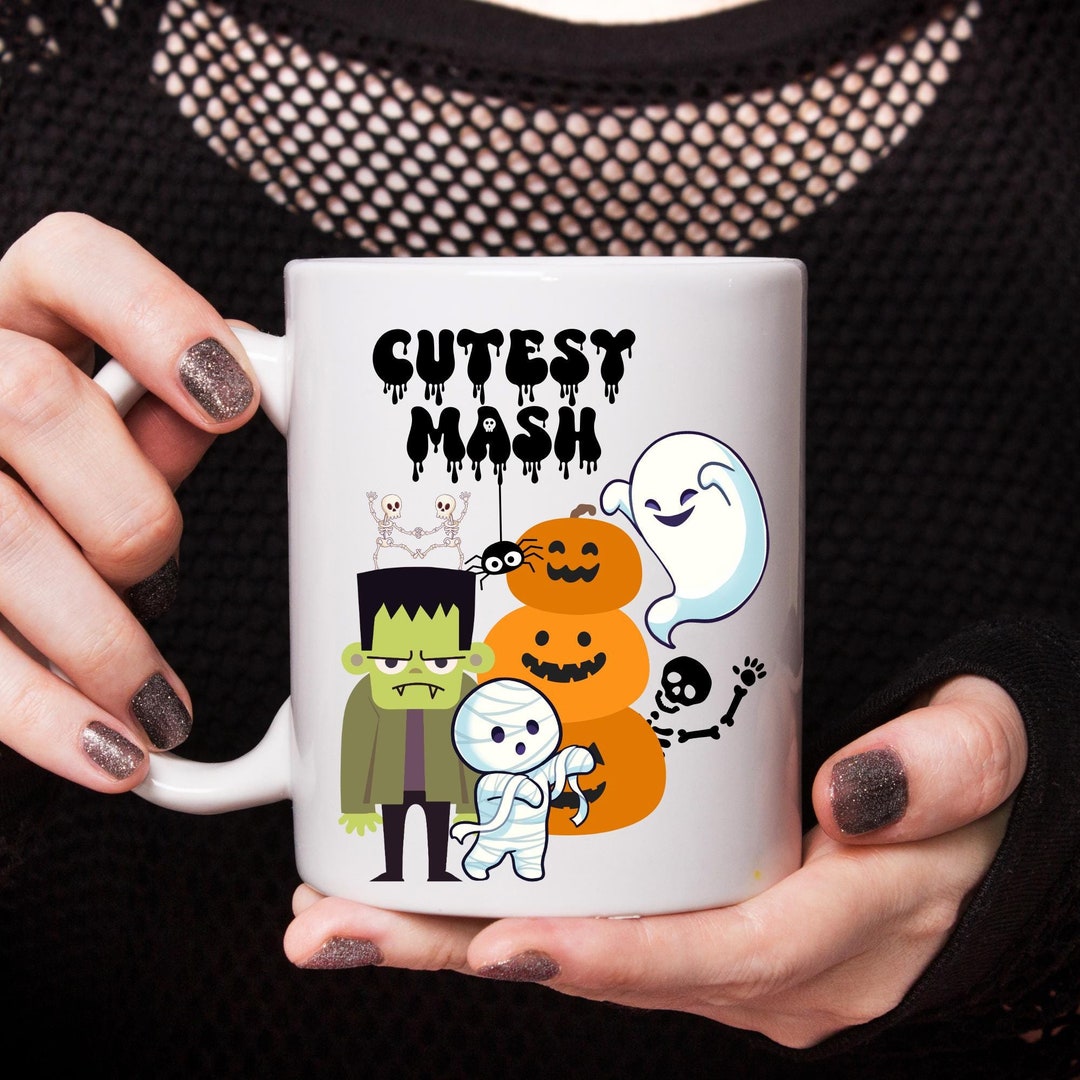 Monster PNG, Cutesy Mash Trendy Shirt Design, Mug PNG Halloween Png ...