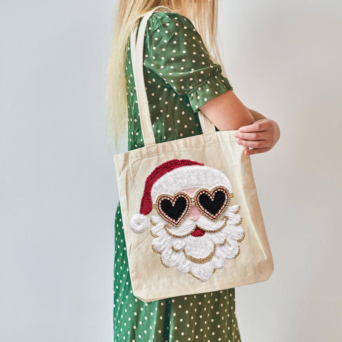 Embroidery Santa Png Girly Santa With Sunglasses Xmas Vintage Merry ...